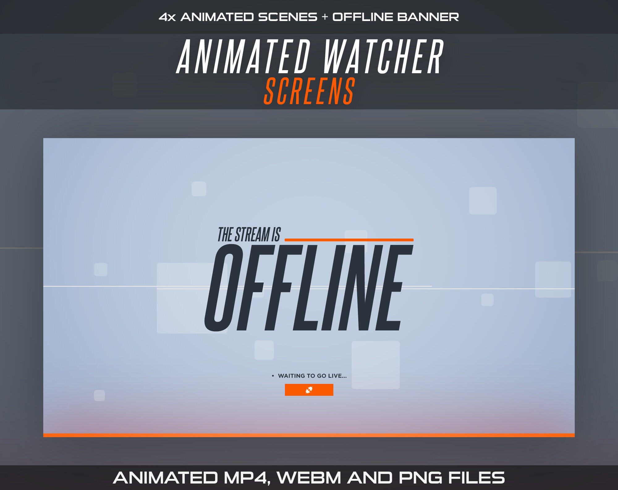Animated Gray Watcher Twitch Screens: Stream Overlay (MP4, PNG, WEBM ...