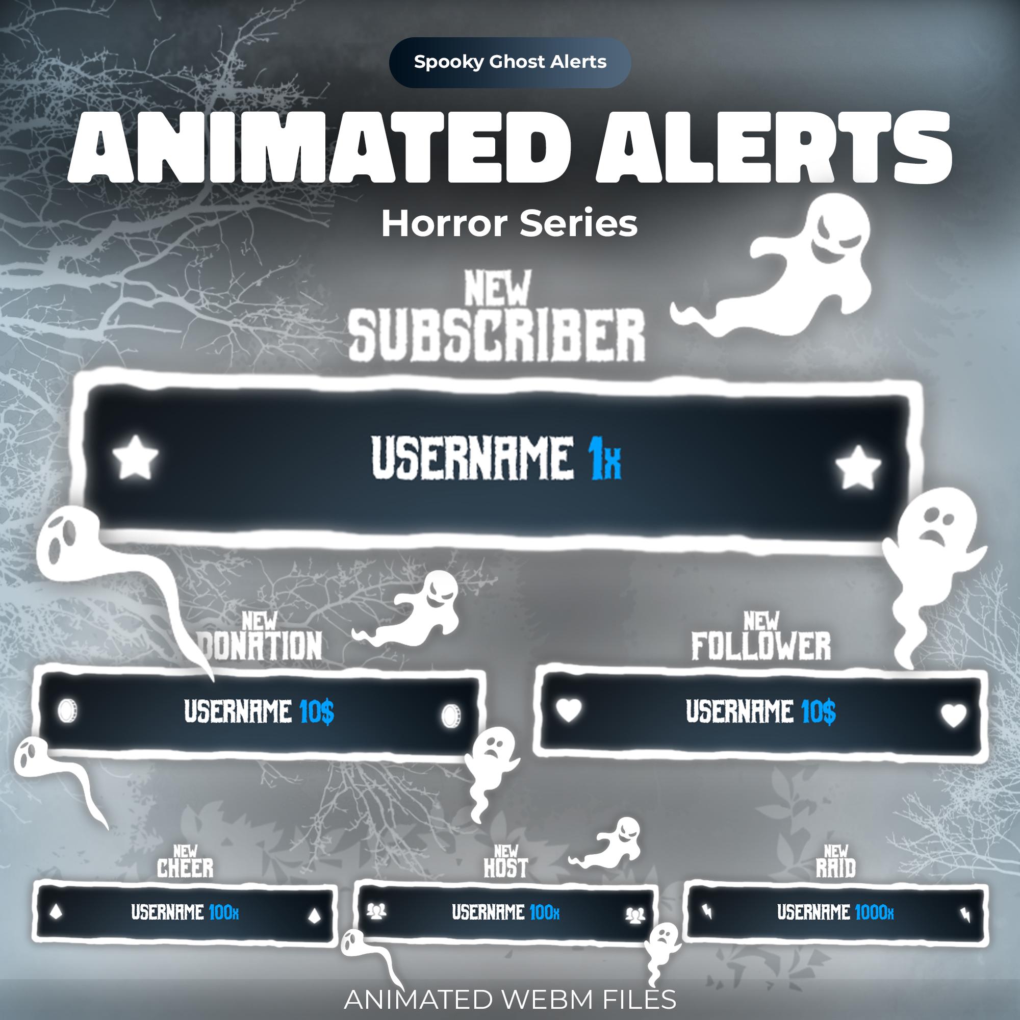 Horror Twitch Alerts: Animated Spooky Halloween Stream Overlay ...