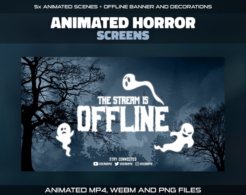 Animated Horror Twitch Screens: Dark Spooky Scary Halloween Stream ...
