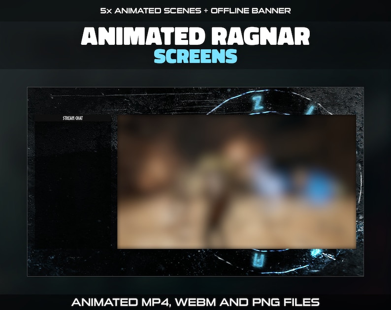 Animated Viking Twitch Screens: Dark Norse Ragnar Stream Overlay (MP4 ...