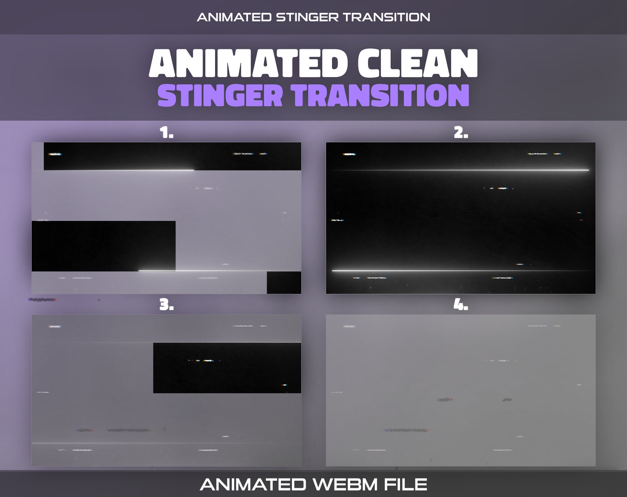 Animated Black & White Twitch Stinger Transition Overlay | Stinger ...