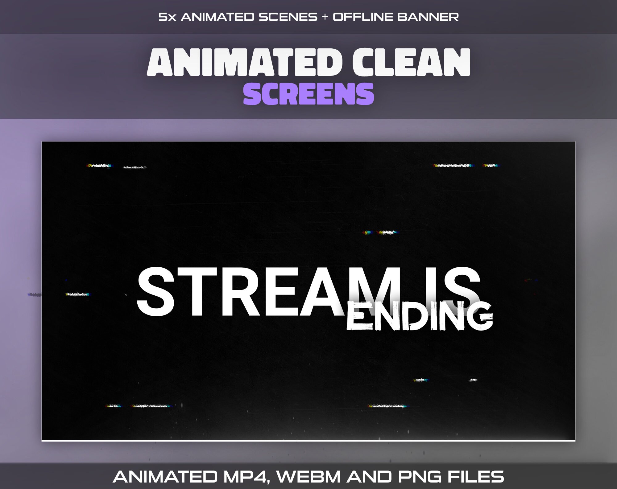 Animated Clean Twitch Screen Overlays for Streamers Dark - Etsy