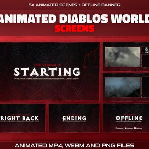 Animated Diablos World Twitch Overlay Package for Streamers | Dark ...