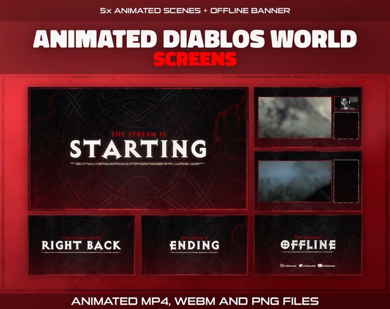 Animated Diablos World Twitch Overlay Package for Streamers | Dark ...