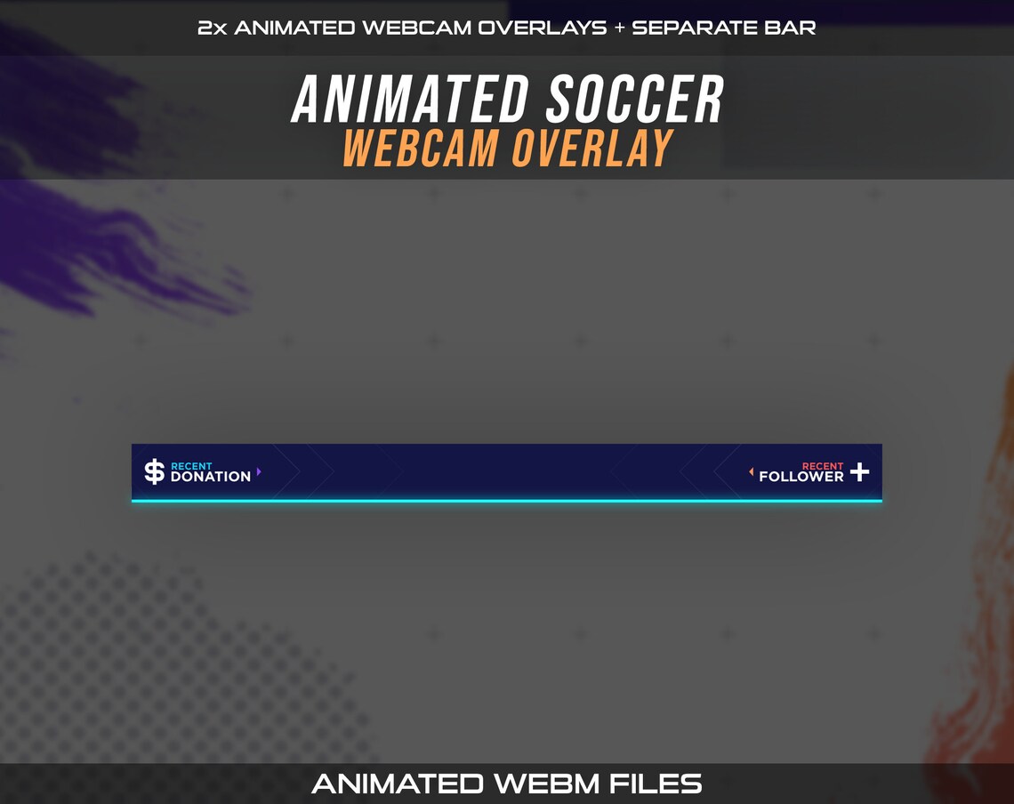 Animated Soccer Twitch Overlay Package for Streamers Football White ...