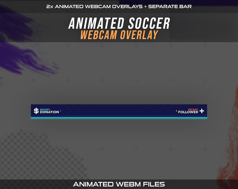 Animated Soccer Twitch Overlay Package for Streamers | Football | White ...