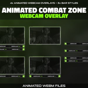 Animated Combat Zone Twitch Overlay Package for Streamers | Modern ...