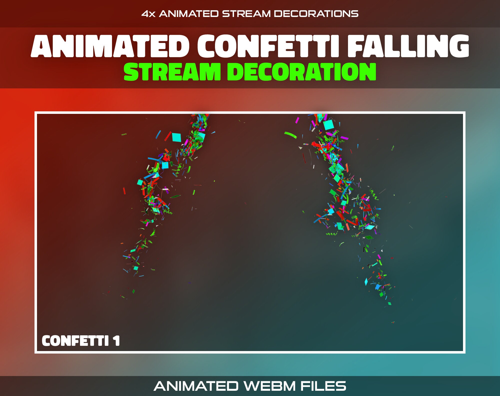 Animated Confetti Twitch Overlay: Stream Decoration Package for ...