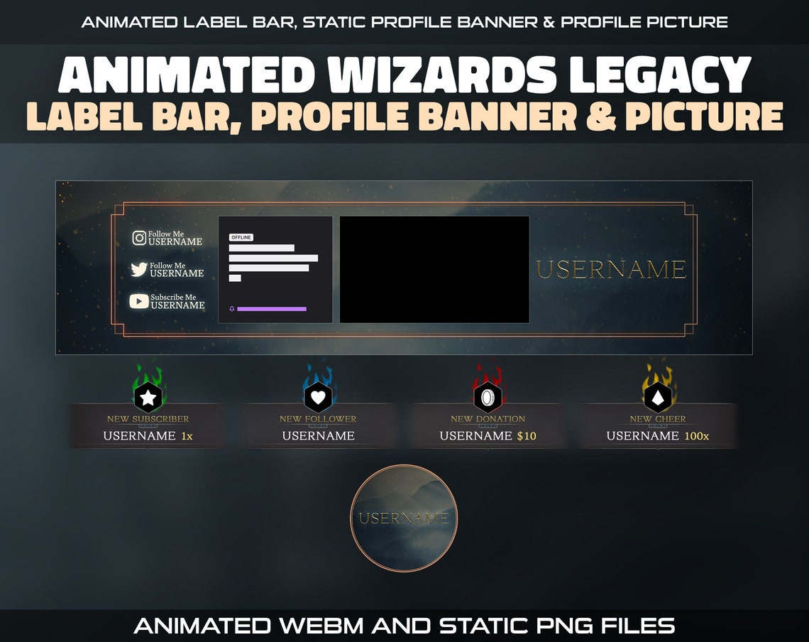 Animated Wizards Legacy Twitch Overlay Package for Streamers | Magic ...