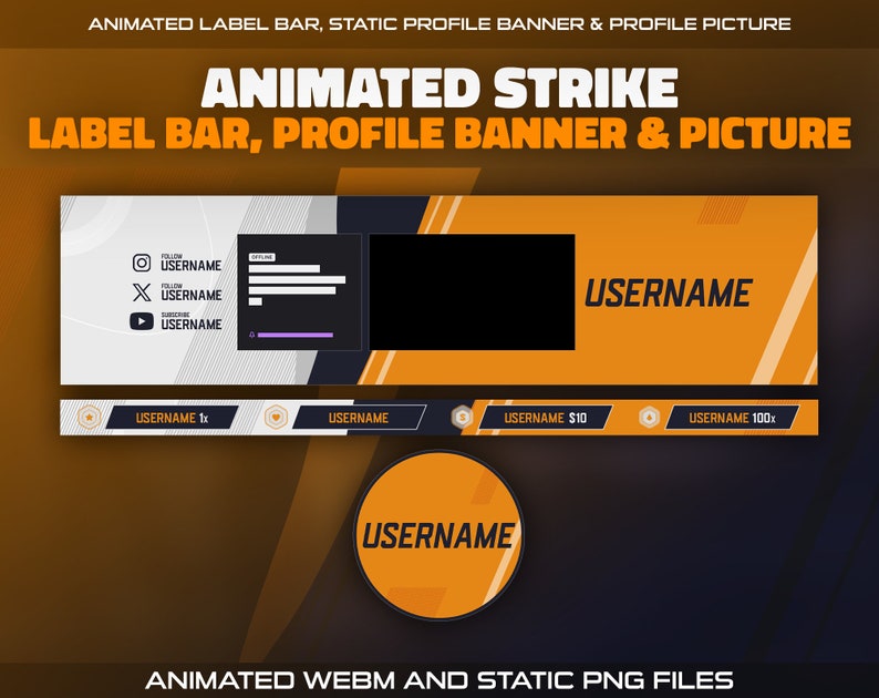 Animated Strike Twitch Overlay Package for Streamers | Clean ...