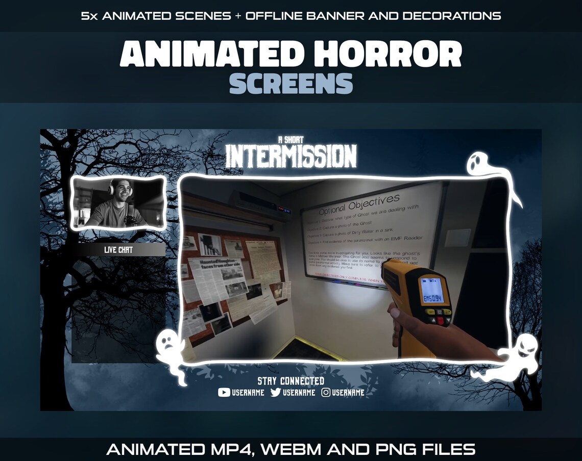 Animated Horror Twitch Screens: Dark Spooky Scary Halloween Stream ...