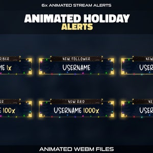 Holiday Twitch Stream Alerts | 6x Animated Cozy Christmas Alerts for ...