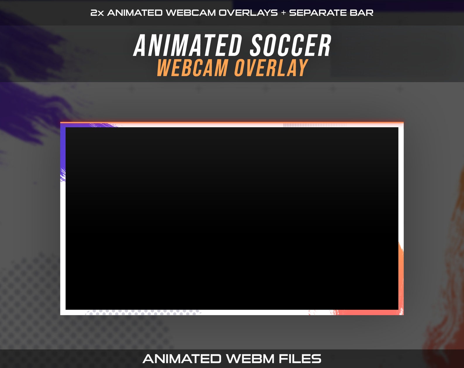 Animated Soccer Twitch Overlay Package for Streamers | White Football ...