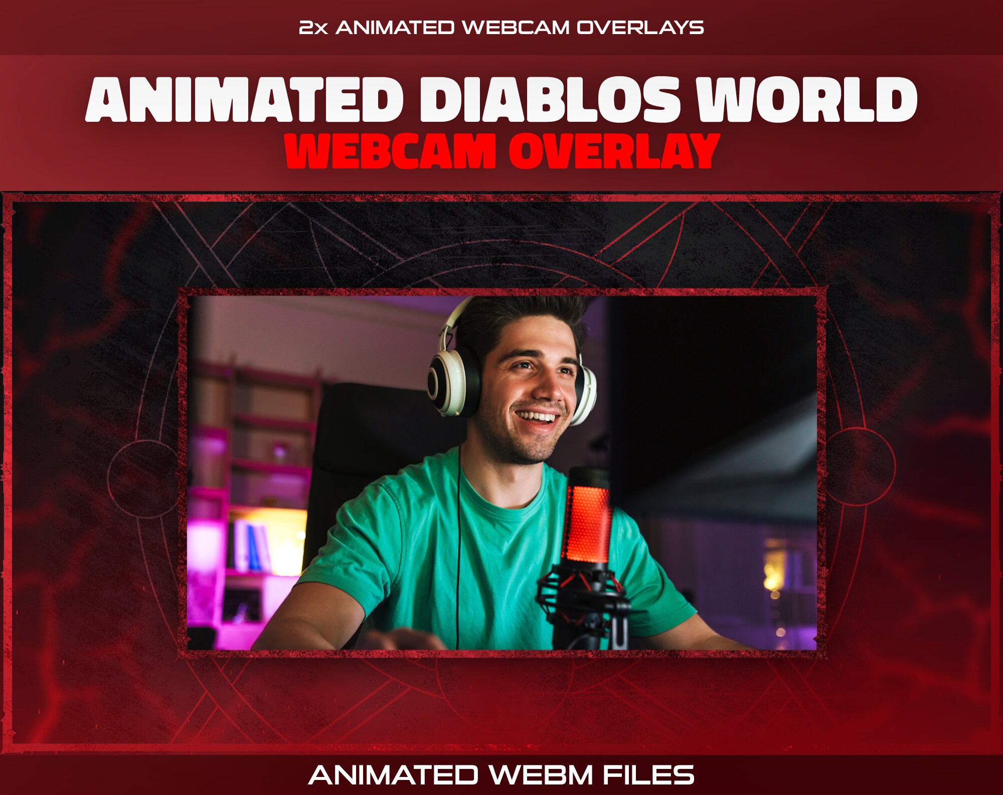 Animated Diablos World Twitch Stream Webcam Overlay | 2x Webcam Borders ...