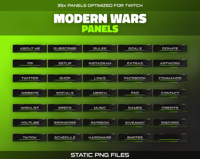 Modern Wars Animated Twitch Overlay Package | FPS Streamer (digital ...