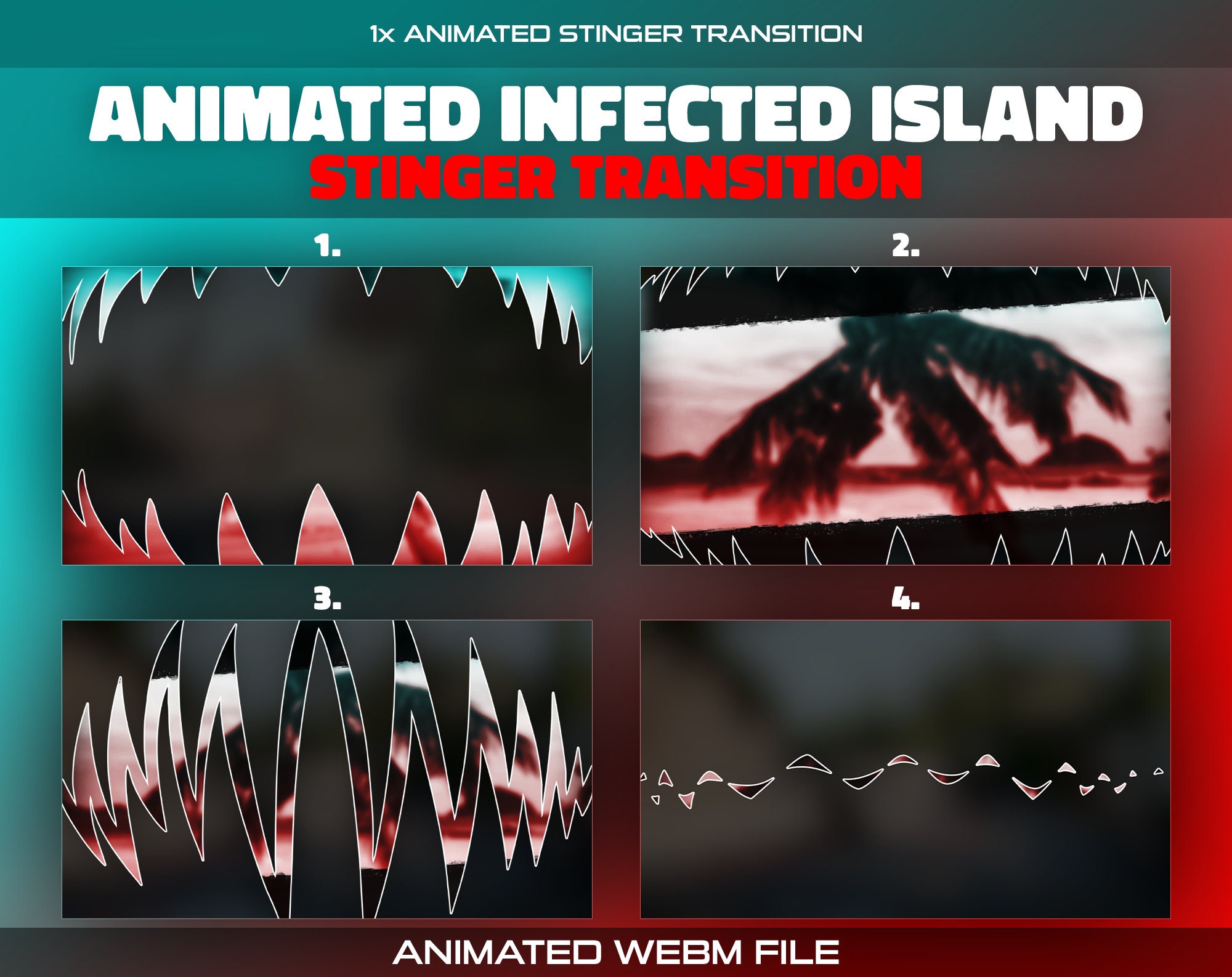 Animated Infected Island Twitch Overlay Package for Streamers Dark Dead ...