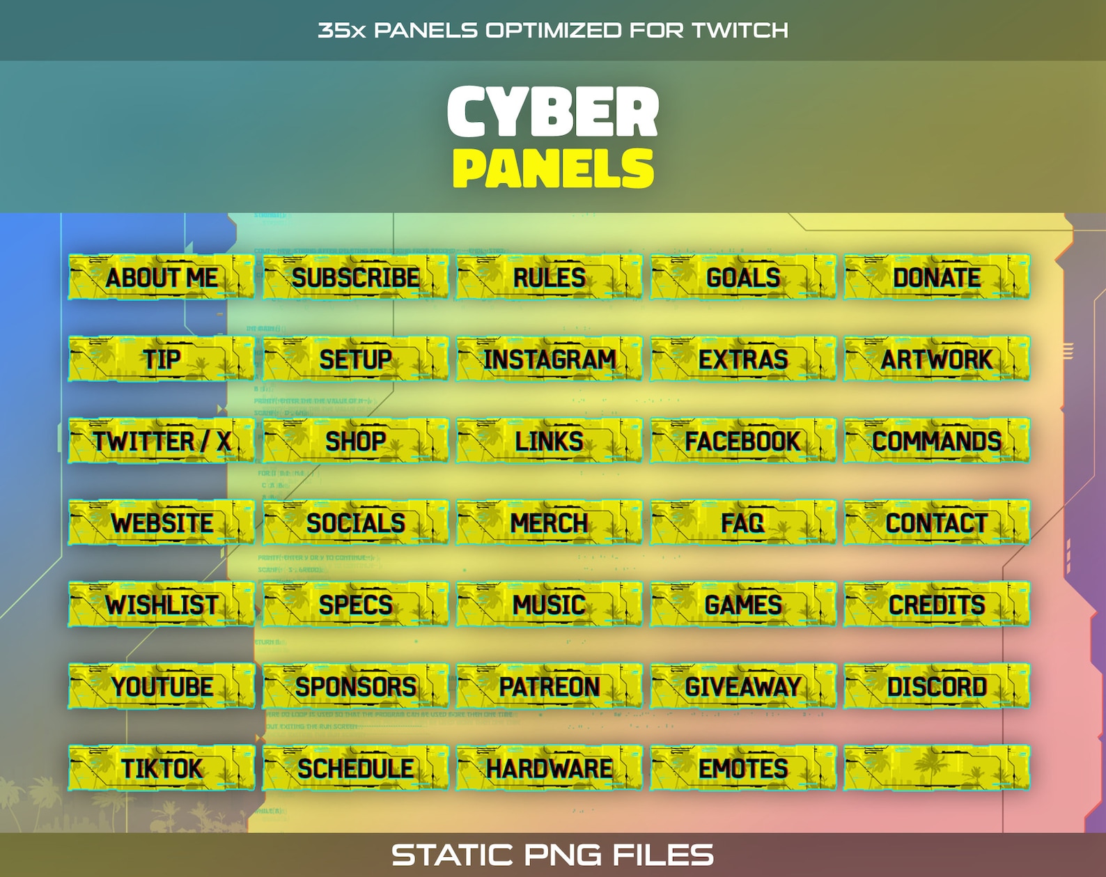 Animated Cyber Twitch Overlay Package for Streamers Future Glitch Sci ...