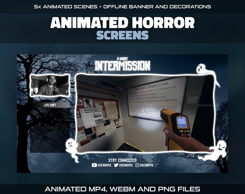 Animated Horror Twitch Overlay Package | Spooky Streamer Set - Etsy
