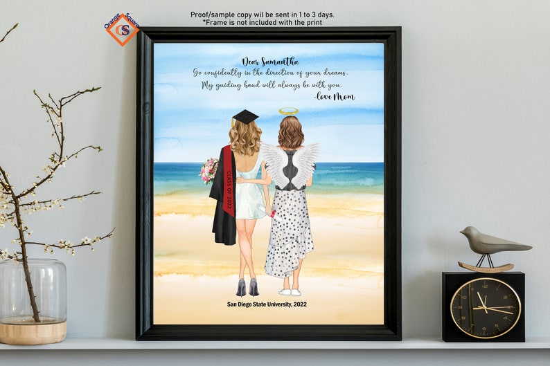 Graduation in Heaven-graduation MEMORIAL PRINT Gift-mother - Etsy