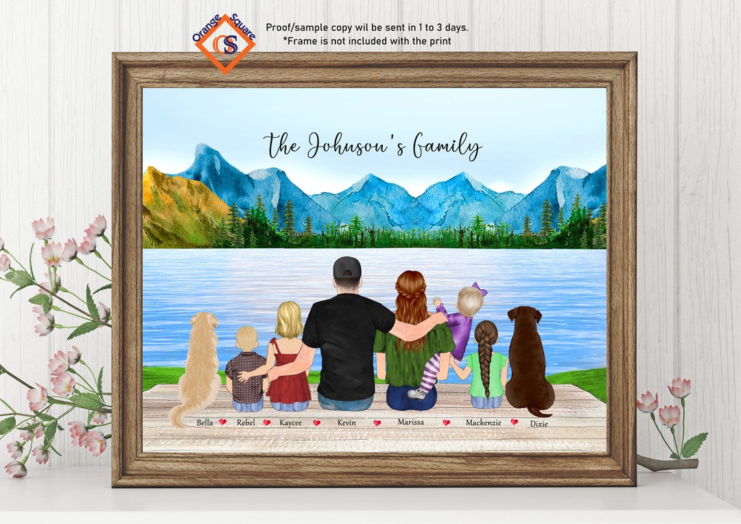Custom Family Gift, Personalized Family Print, Family Portrait ...