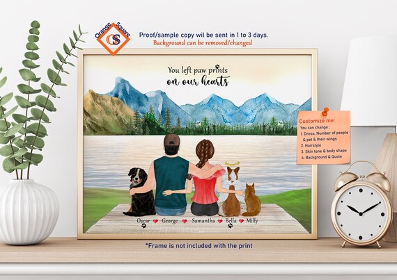 Pet Memorial Print With Background Personalized Dog Memorial - Etsy