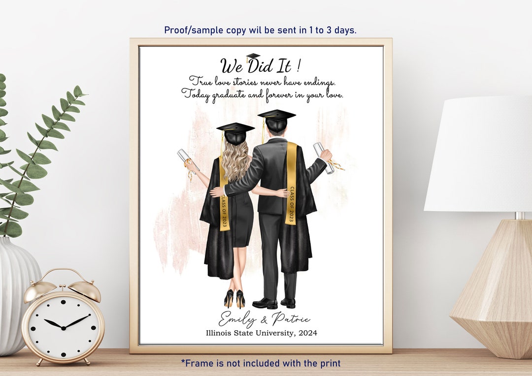 Personalised Couple Graduation Print, Graduation Gift to Boyfriend,gift ...