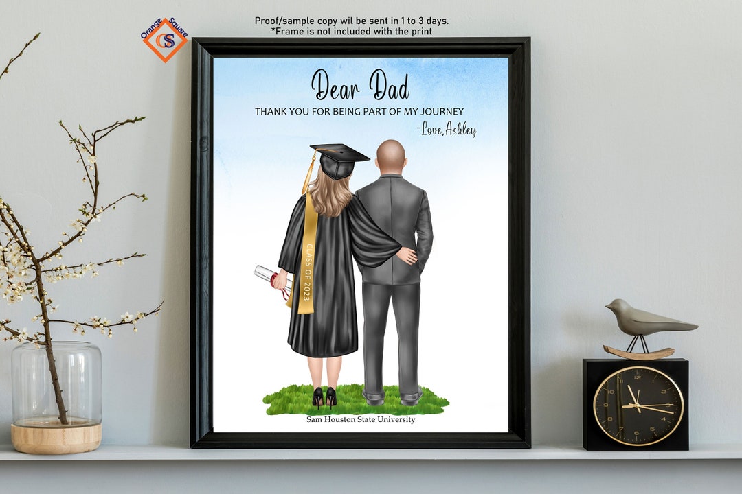 PERSONALIZED GRADUATION PRINT Gift for Dad-graduate Girl Daughter With ...