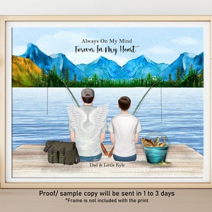 Father Memorial, Father's Day Gift for Dad Fishing, Personalized Dad ...