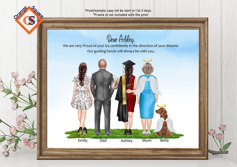 Graduation in Heaven-graduation MEMORIAL Print-personalized Remembrance ...
