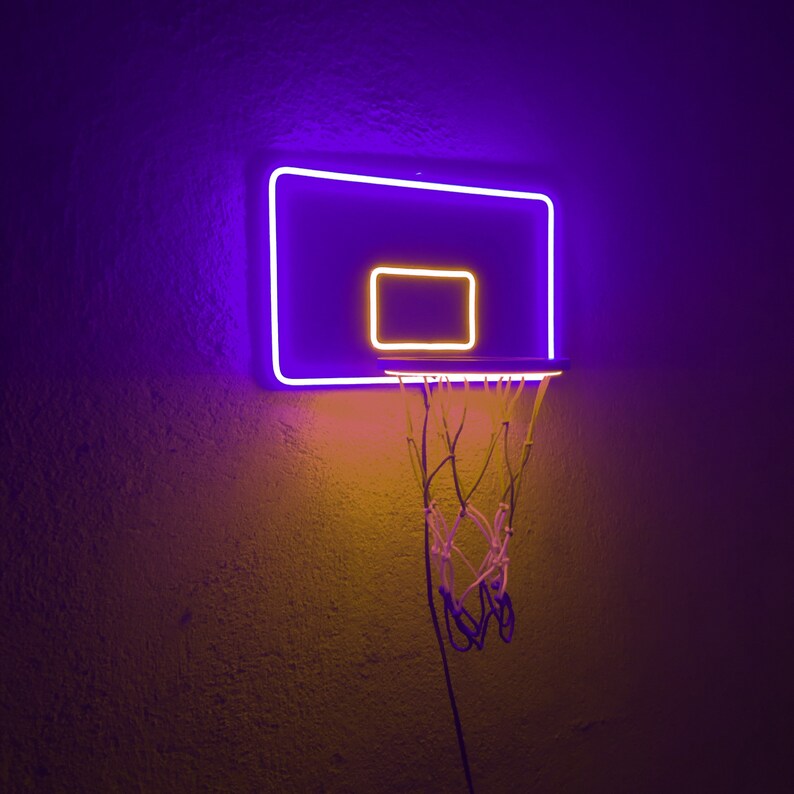 Mini Neon Basketball Hoop Luxury Wall Decor - Etsy