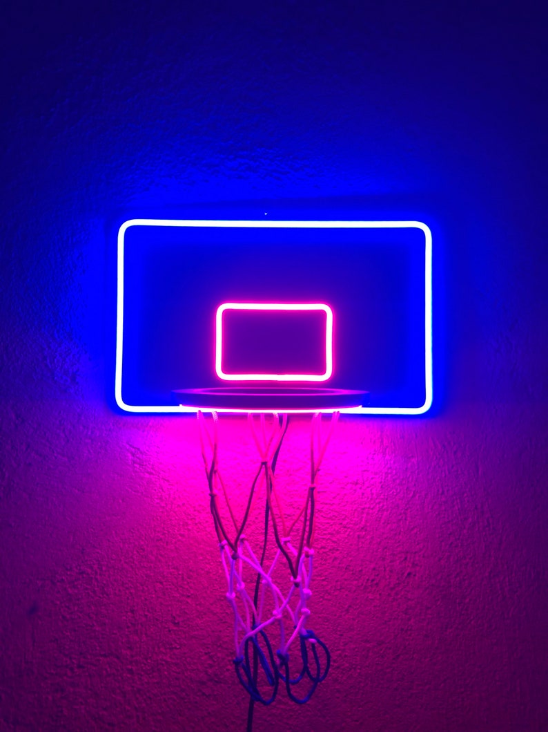 Mini Neon Basketball Hoop Luxury Wall Decor - Etsy