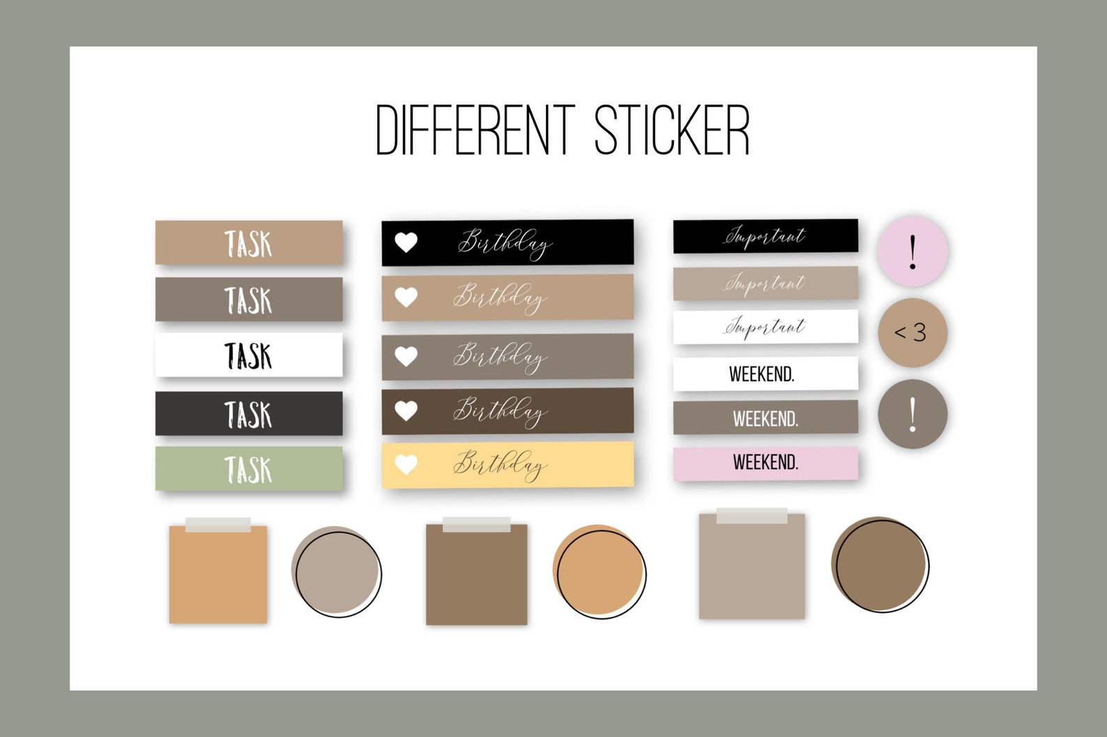 Digital/printable Sticky Notes Minimalistic With Cute Stickers - Etsy