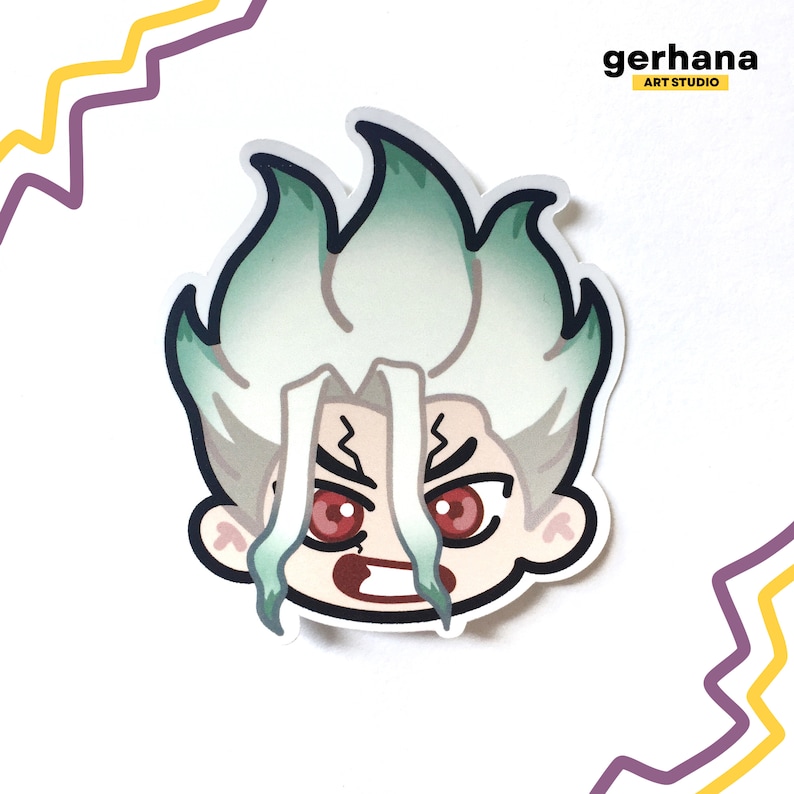 Dr Stone Chibi Sticker Senku Kohaku Gen Chrome Suika | Etsy