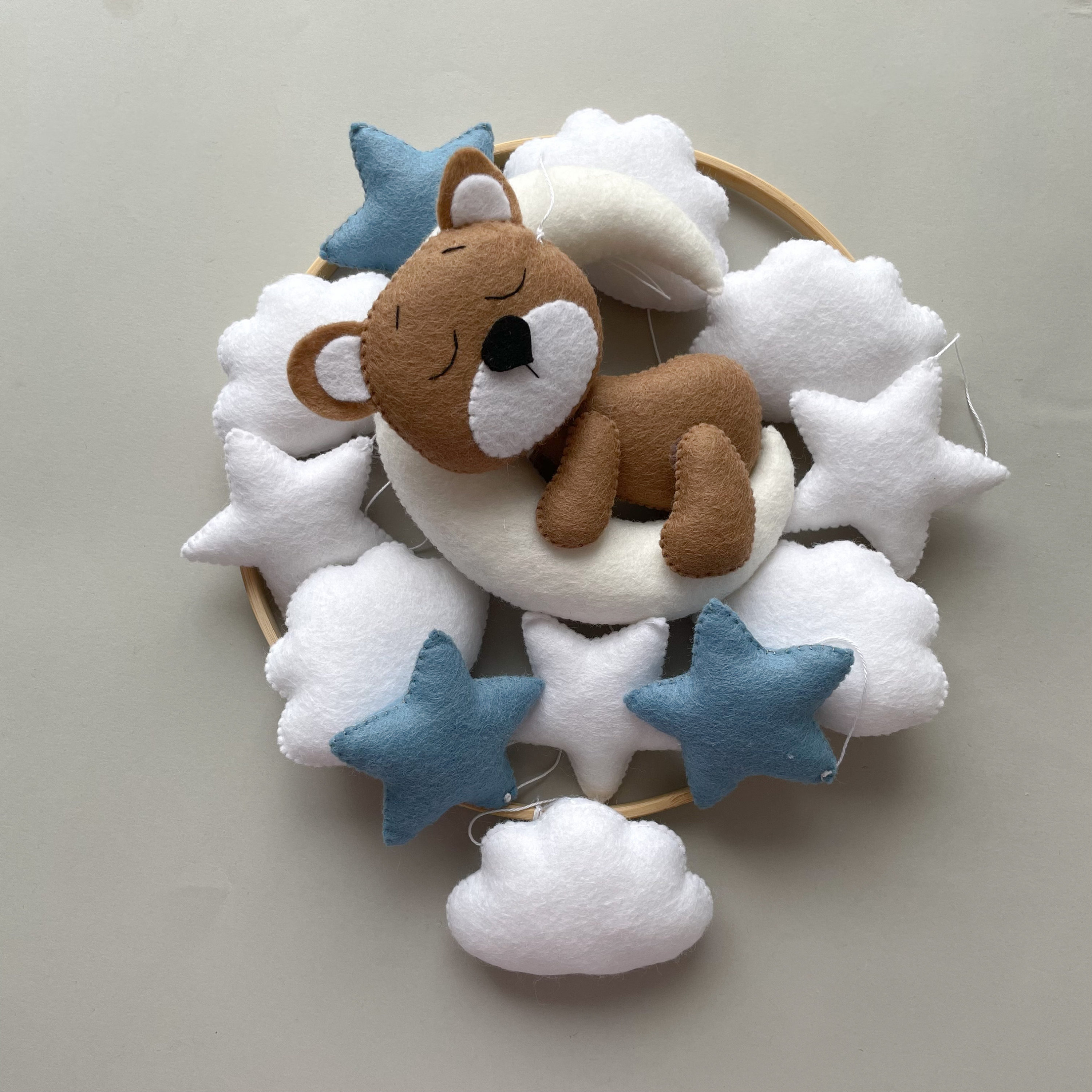 Make Your Own Bear Baby Mobile Handmade Crib Nursery Decor for Baby Boy ...