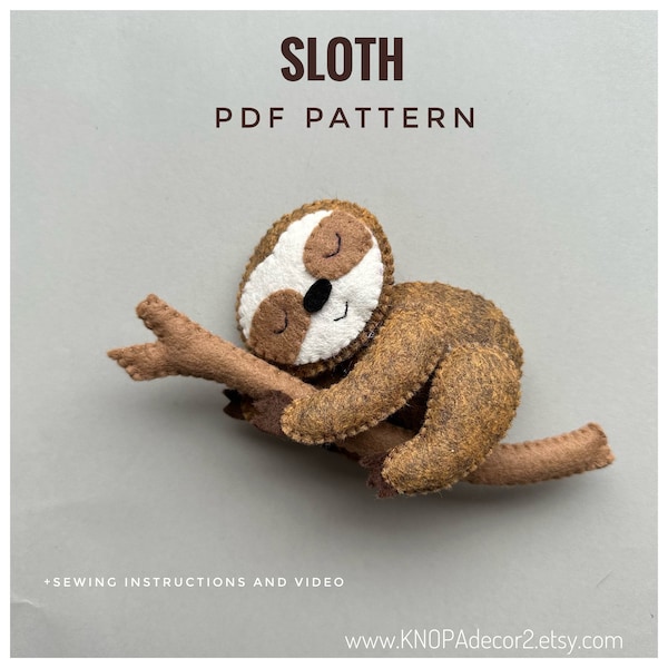 Sloth Felt Patterns - Etsy