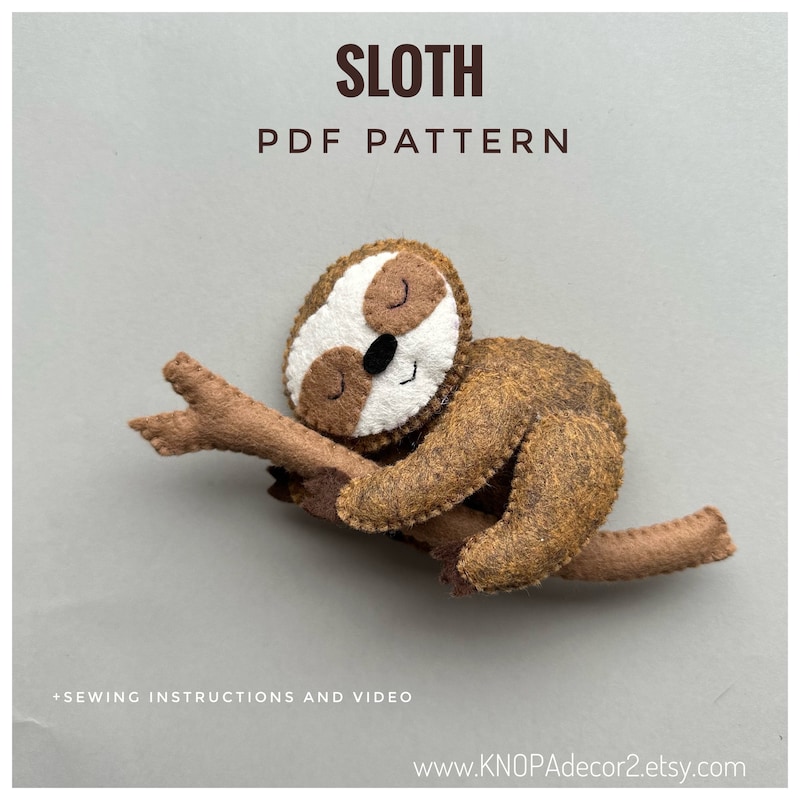 Felt Sloth - Etsy