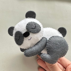 Panda Plush Pdf Pattern Felt Animals Cute Ornament Panda Bear Plushie ...