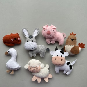 Set of 7 Farm Animals Pdf Patterns Cow Sheep Pig Chicken Goose Cat ...