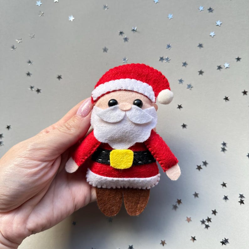 Santa Claus Pdf Felt Christmas Pattern Plush Funny Tree Ornaments ...