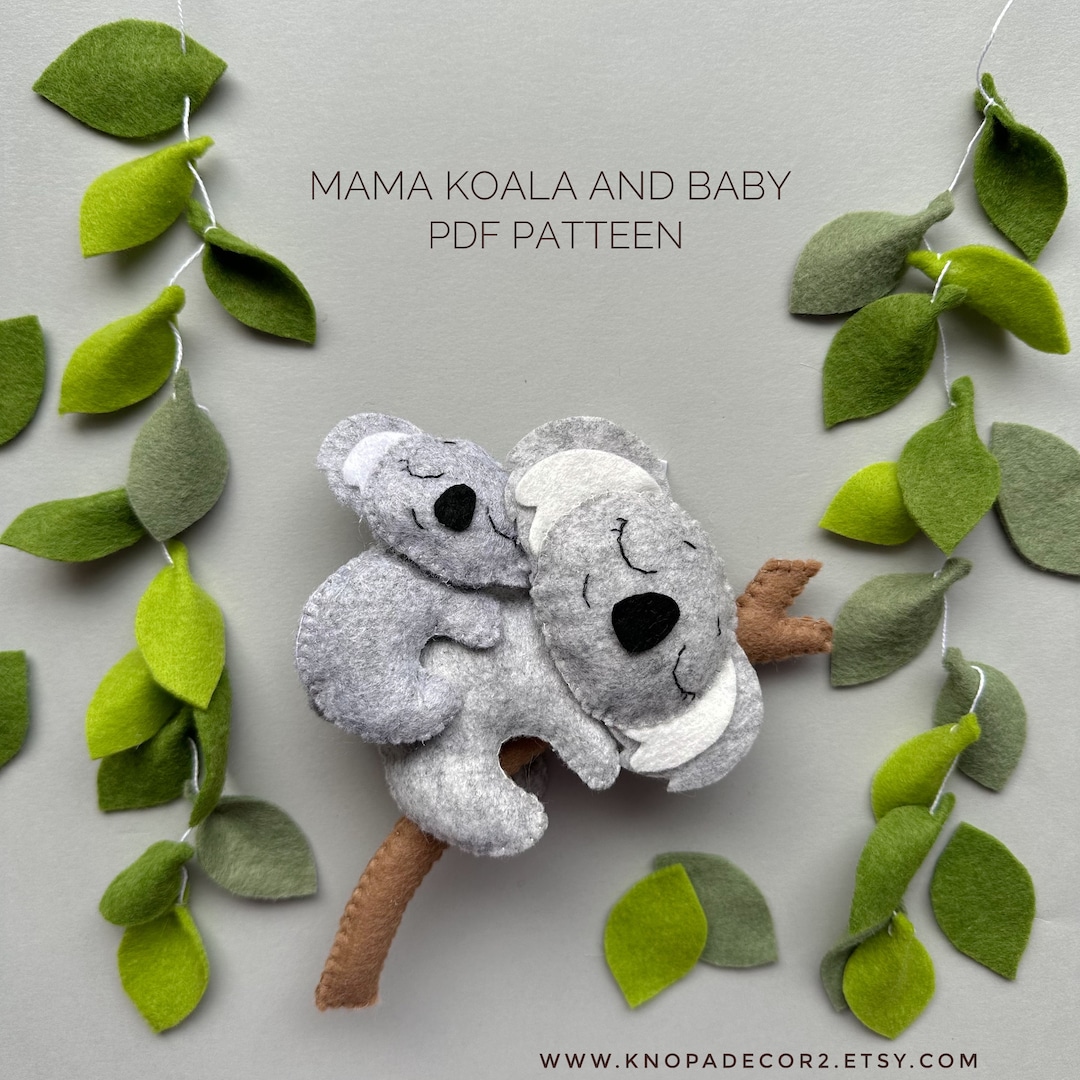 Koala Plush Pattern Pdf Plushie Ornament Mama and Baby Bear Koala Baby ...