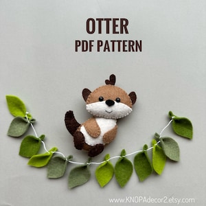 Otter Plush Pdf Pattern Woodland Animals Ornament Cute Felt Animals ...