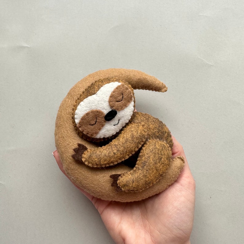 Sloth Plush Felt Sewing Pdf Pattern Funny Ornaments Handmade Plushie ...