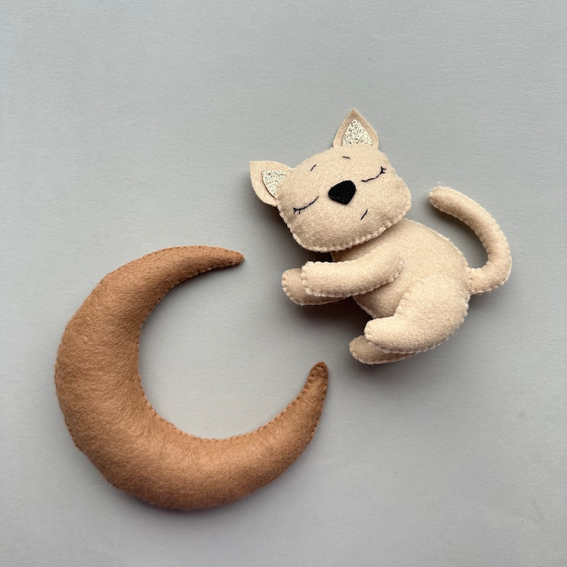 Cat Plush Pattern Felt Sewing Cat Ornament Cute Plushie Cat Lover Gift ...