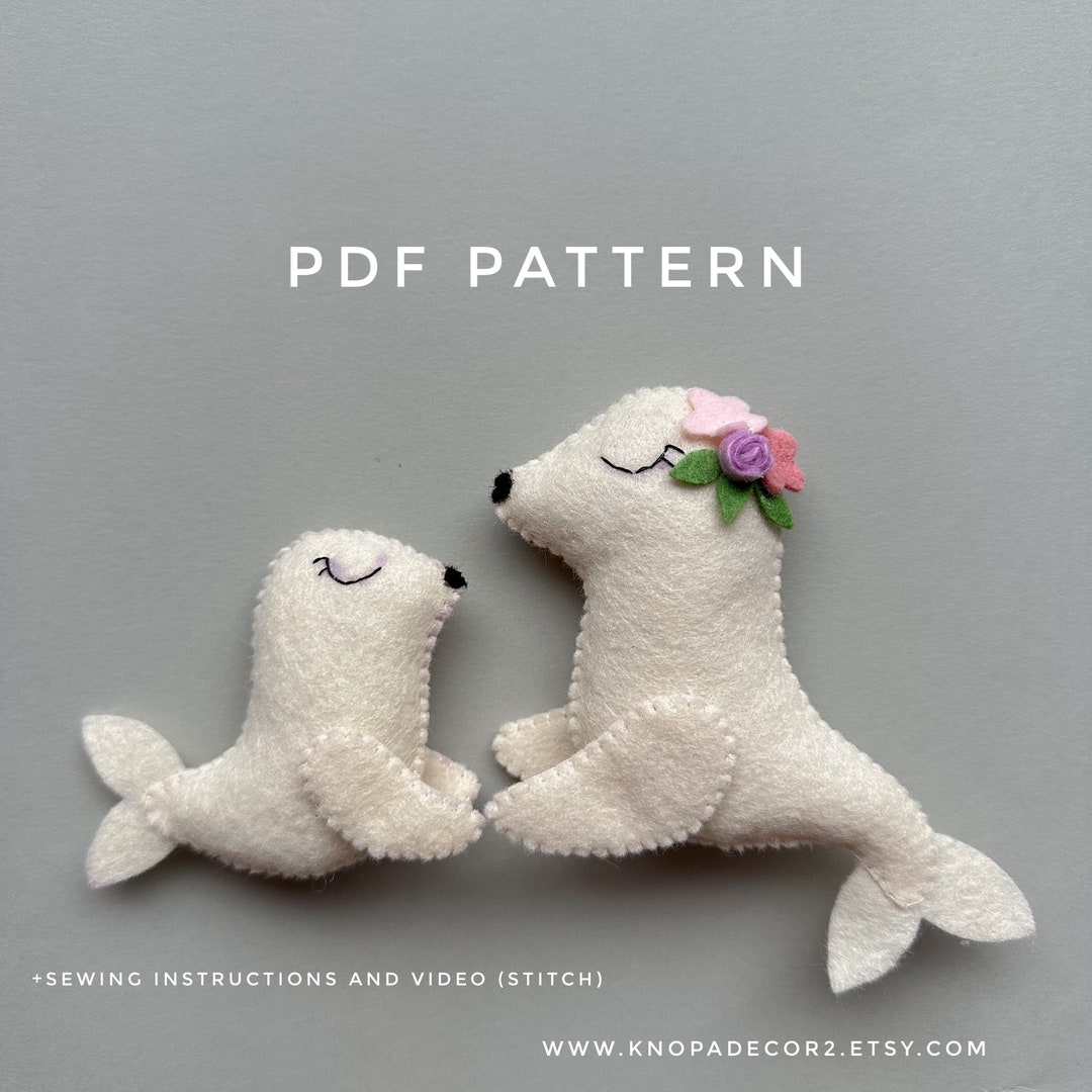 Seal Plush Pattern Felt Sewing Ornament Under the Sea Felt Animals ...