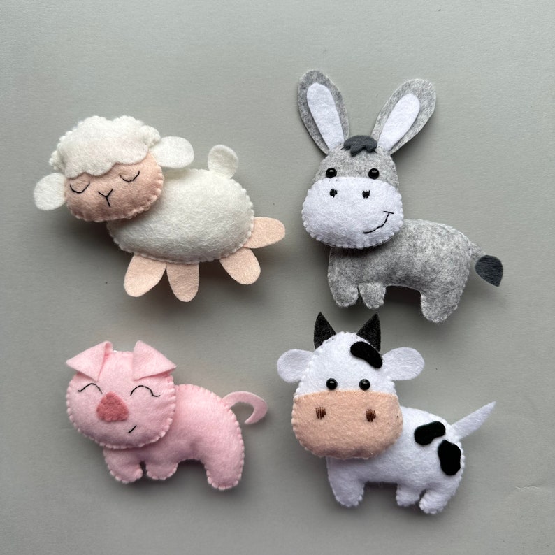 Set of 7 Farm Animals Pdf Patterns Cow Sheep Pig Chicken Goose Cat ...