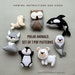 Set of 7 Pdf Pattern Polar Animals Plush Pattern Bear Arctic Fox ...