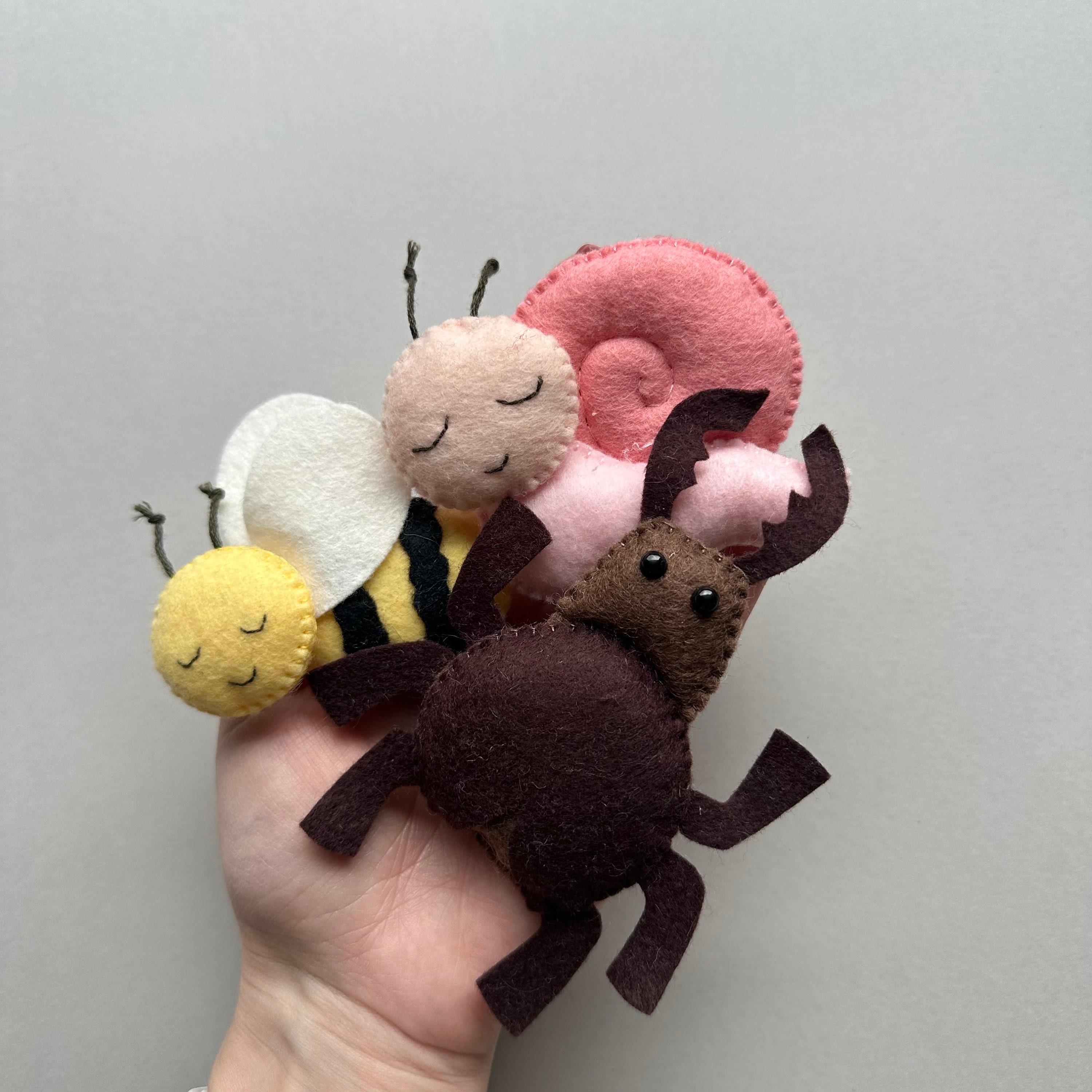 Set of 5 Pdf Pattern Insects Ornament Felt Garden Animals Plushie ...
