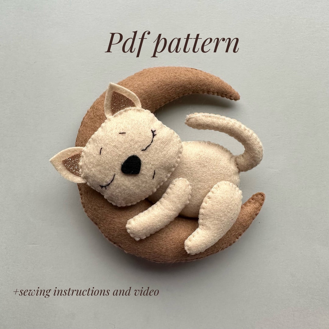 Cat Plush Pattern Felt Sewing Cat Ornament Cute Plushie Cat Lover Gift ...