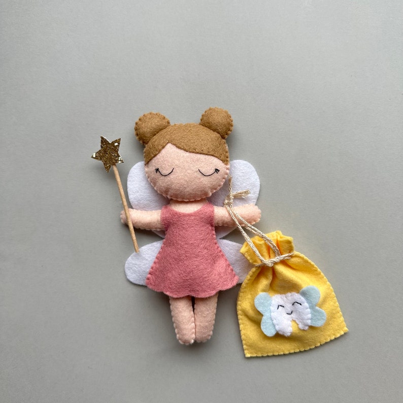 Set of 3 Pdf Pattern Tooth Fairy Handmade Felt Tooth Bag Ornaments ...
