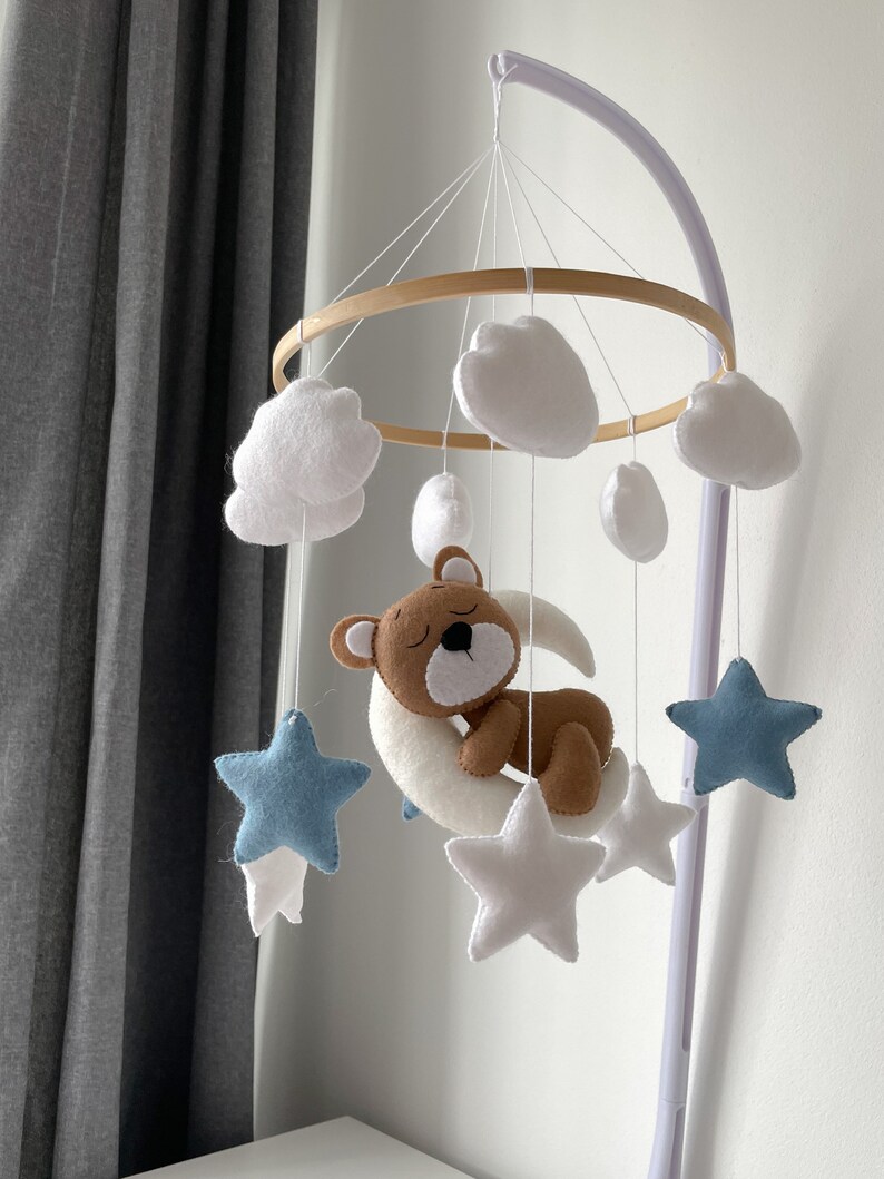 Make Your Own Bear Baby Mobile Handmade Crib Nursery Decor for Baby Boy ...